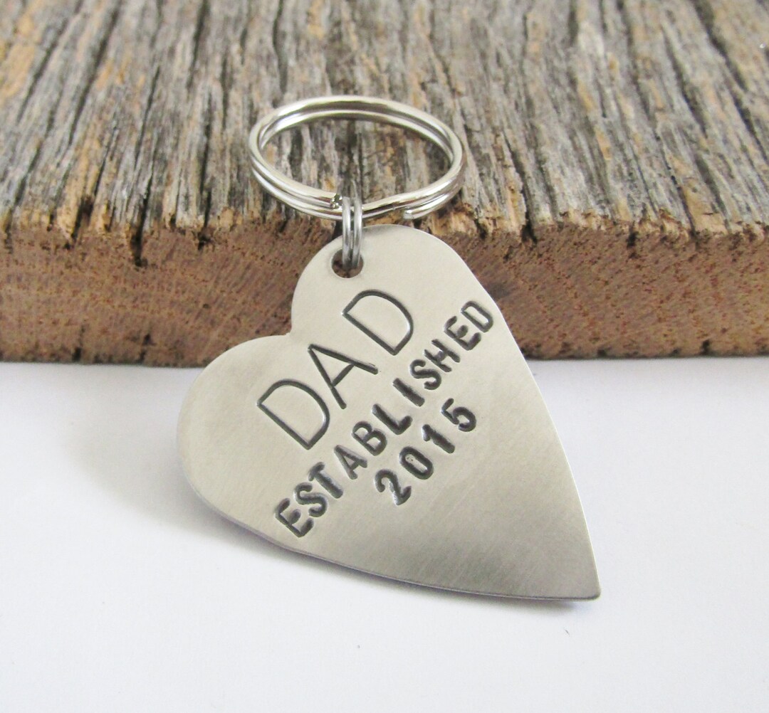 First Time Dad Keychain New Daddy Keychain for Men Keyring Grandpa Key ...