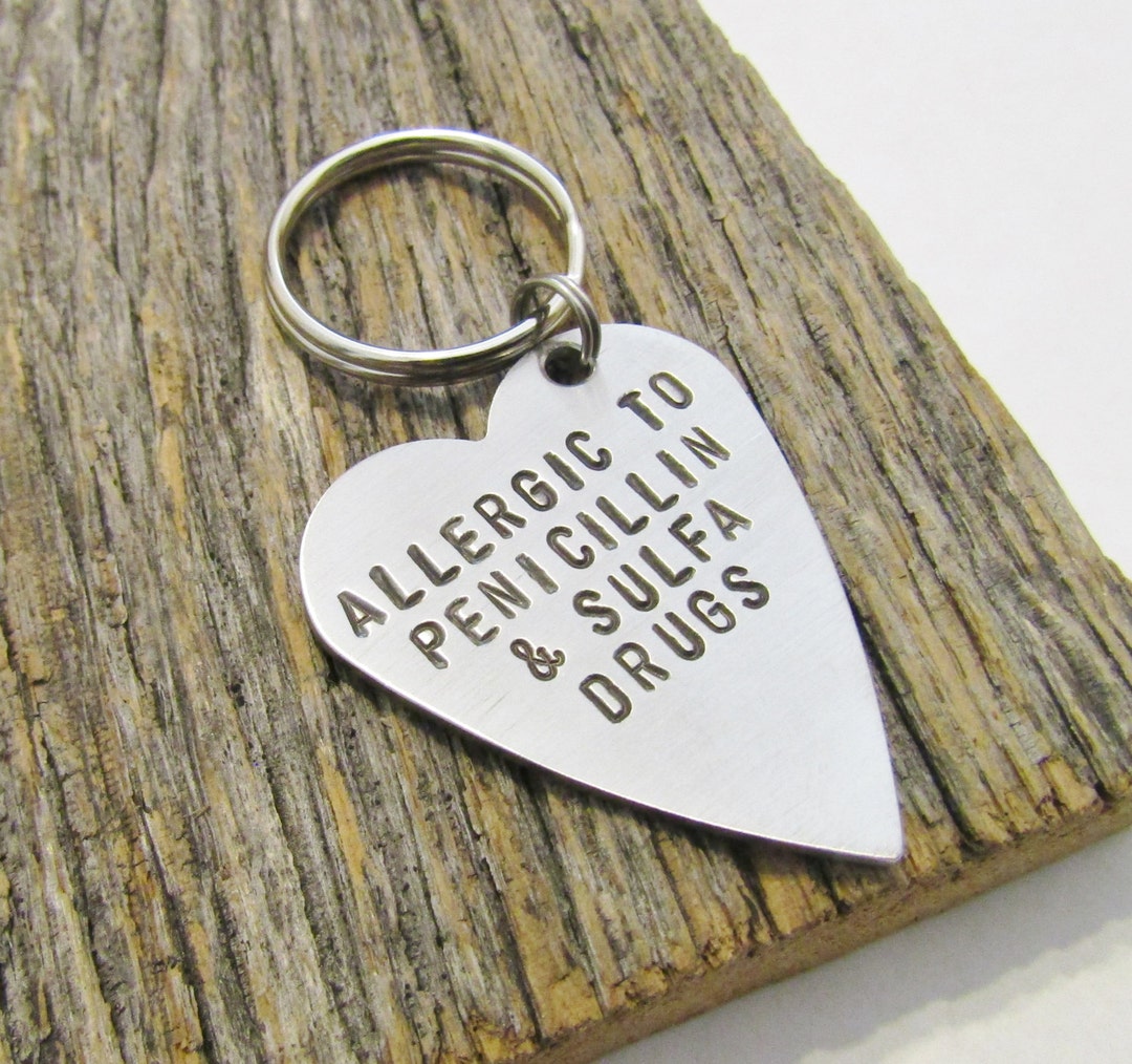 Medical Alert Keychain Pencillin Alert Key Chain Pencillin Allergy ...