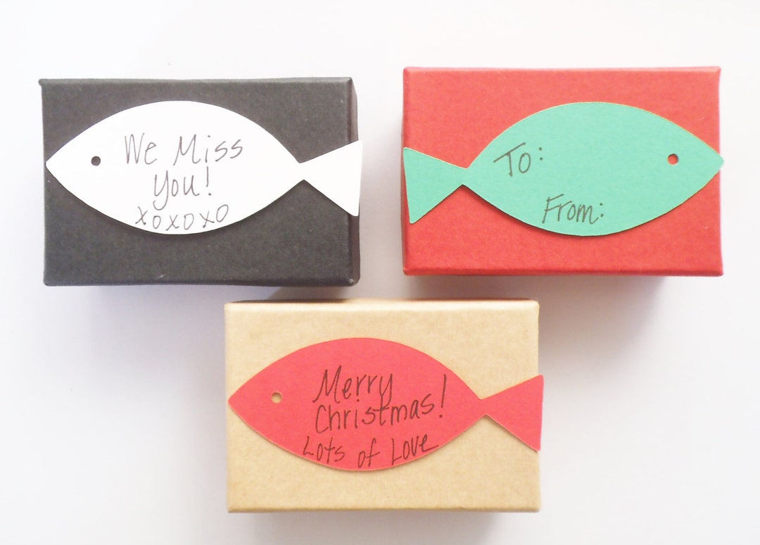 Gift Wrap Option Small Gift Box With Fish Shaped Handwritten - Etsy