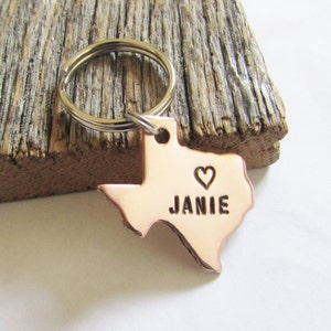 State Keychain Texas Key Chain Texas Keyring Long Distance Relationship ...