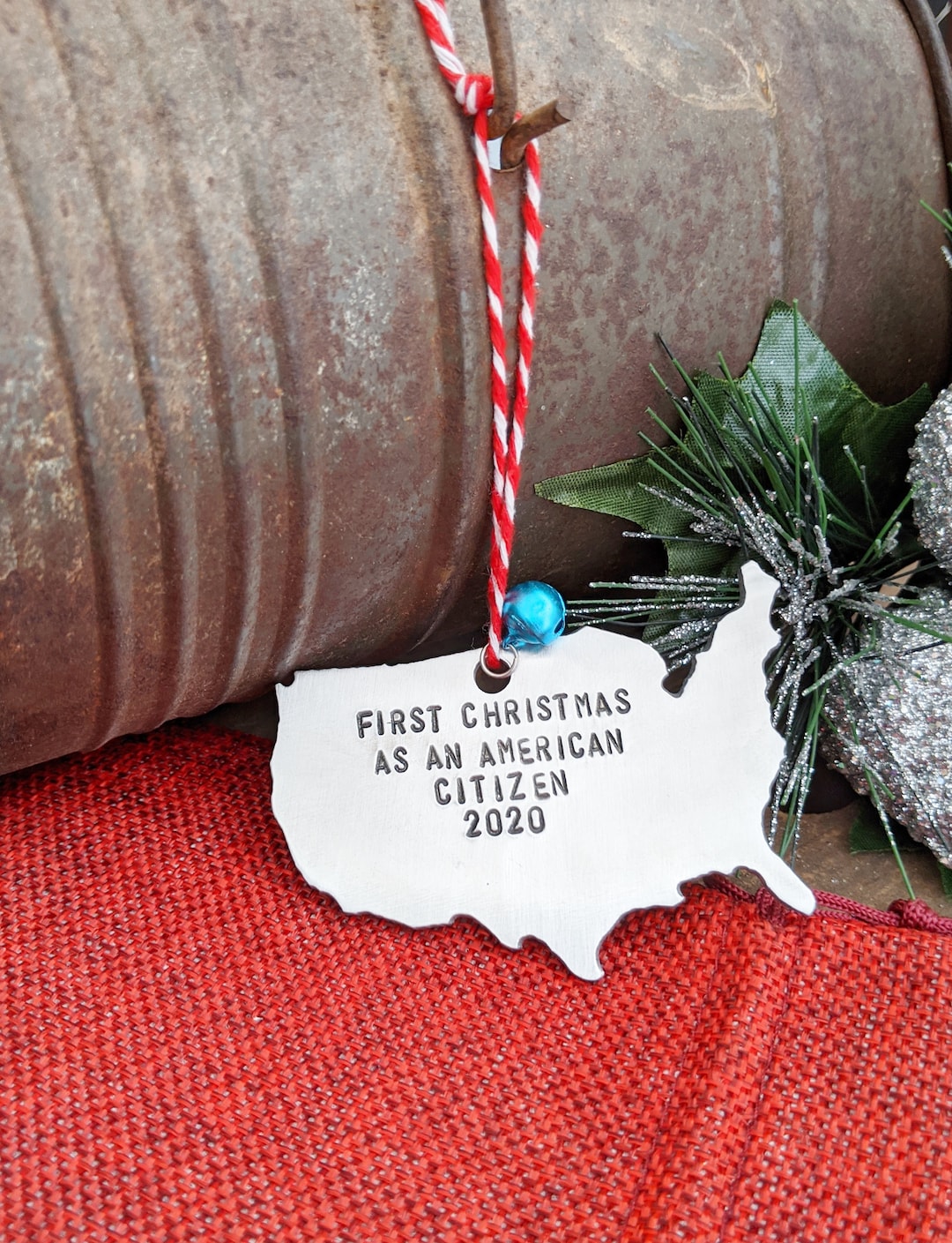 Personalized First Christmas as an American Citizen Ornament Xmas Gift ...