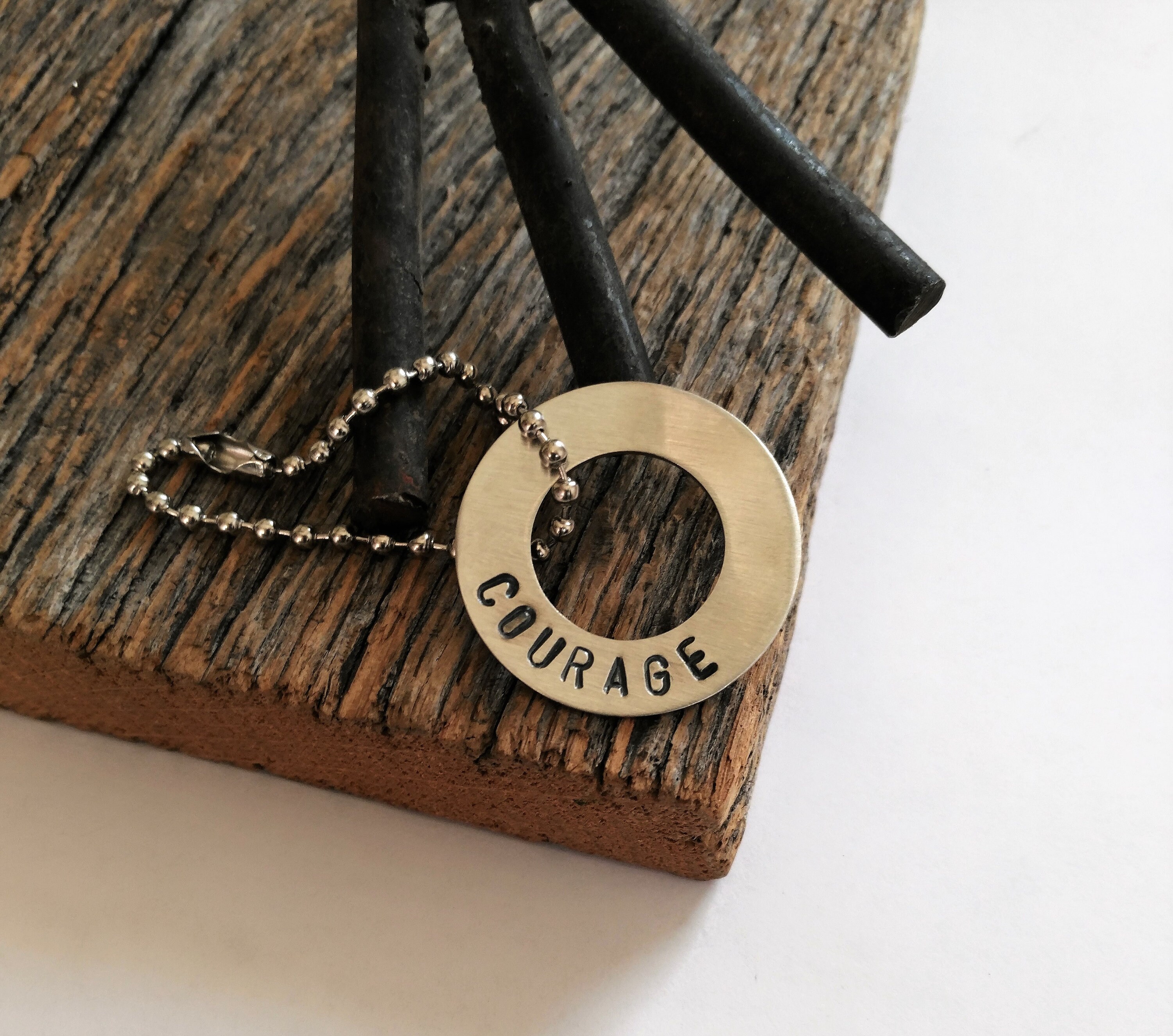 Custom Washer Keyring Courage Keychain Graduation Gift Son | Etsy