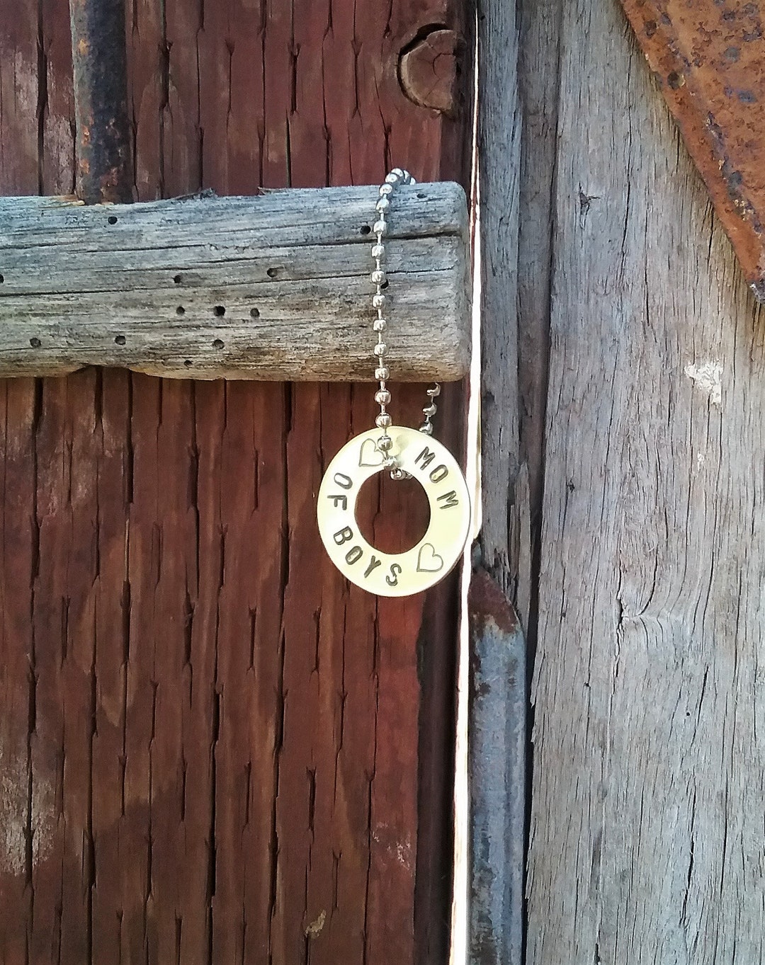 Mom of Boys Keyring Custom Washer Keychain Personalized Gift Mother's ...