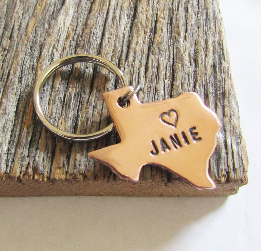 State Keychain Texas Key Chain Texas Keyring Long Distance Relationship ...