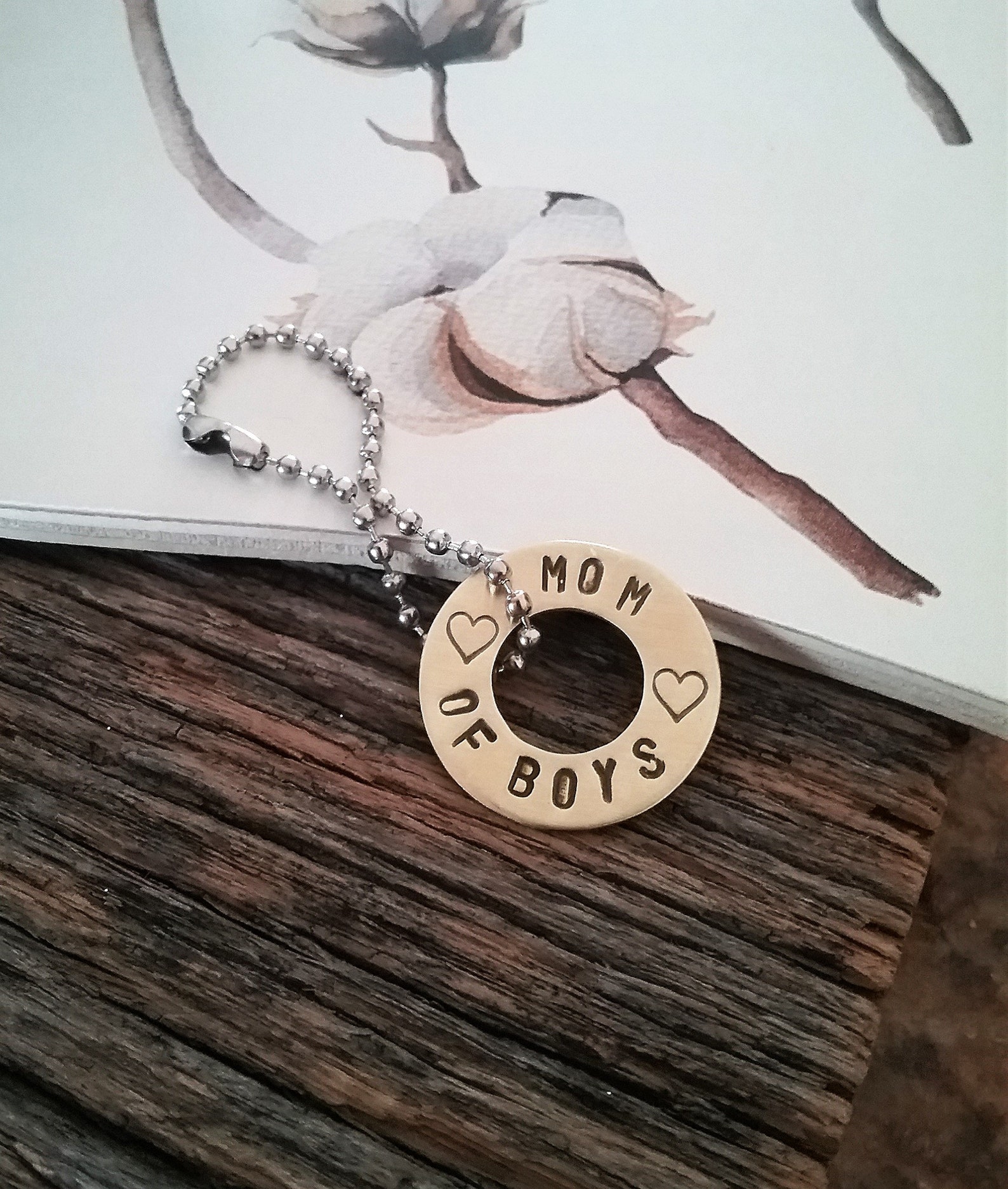 Mom of Boys Keyring Custom Washer Keychain Personalized Gift | Etsy