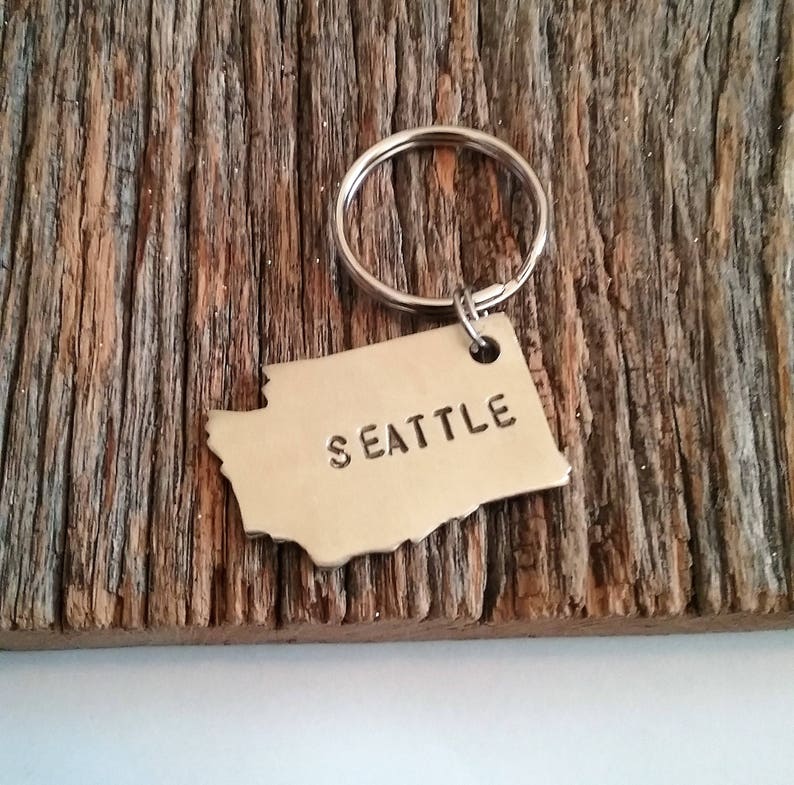 Seattle Washington Keychain I Love Washington State | Etsy