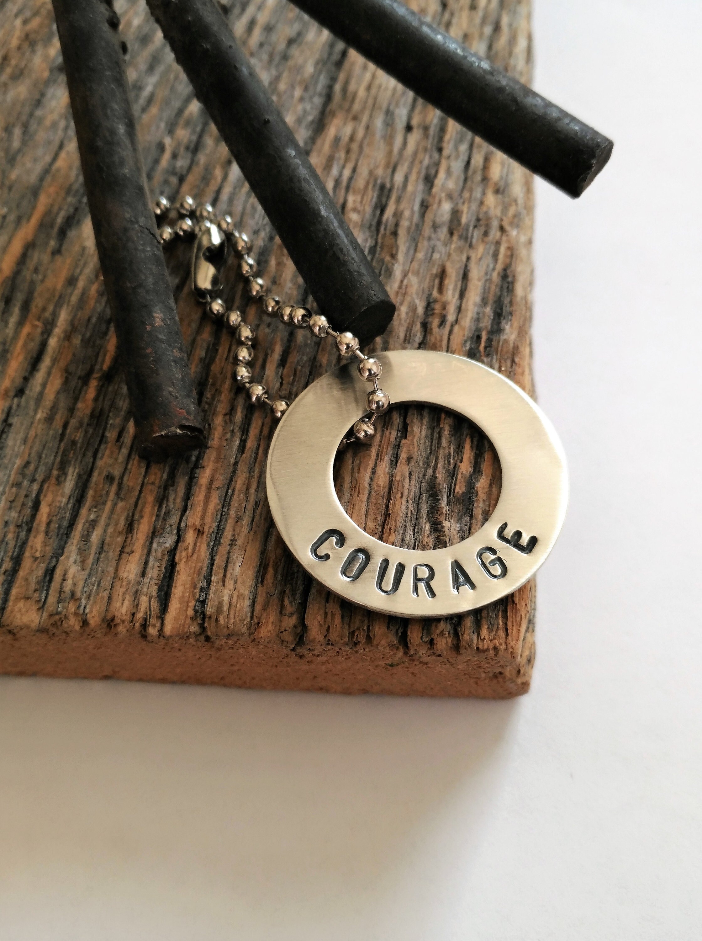 Custom Washer Keyring Courage Keychain Graduation Gift Son | Etsy