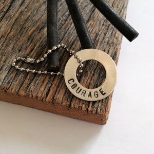 Custom Washer Keyring Courage Keychain Graduation Gift Son Grad Gift ...