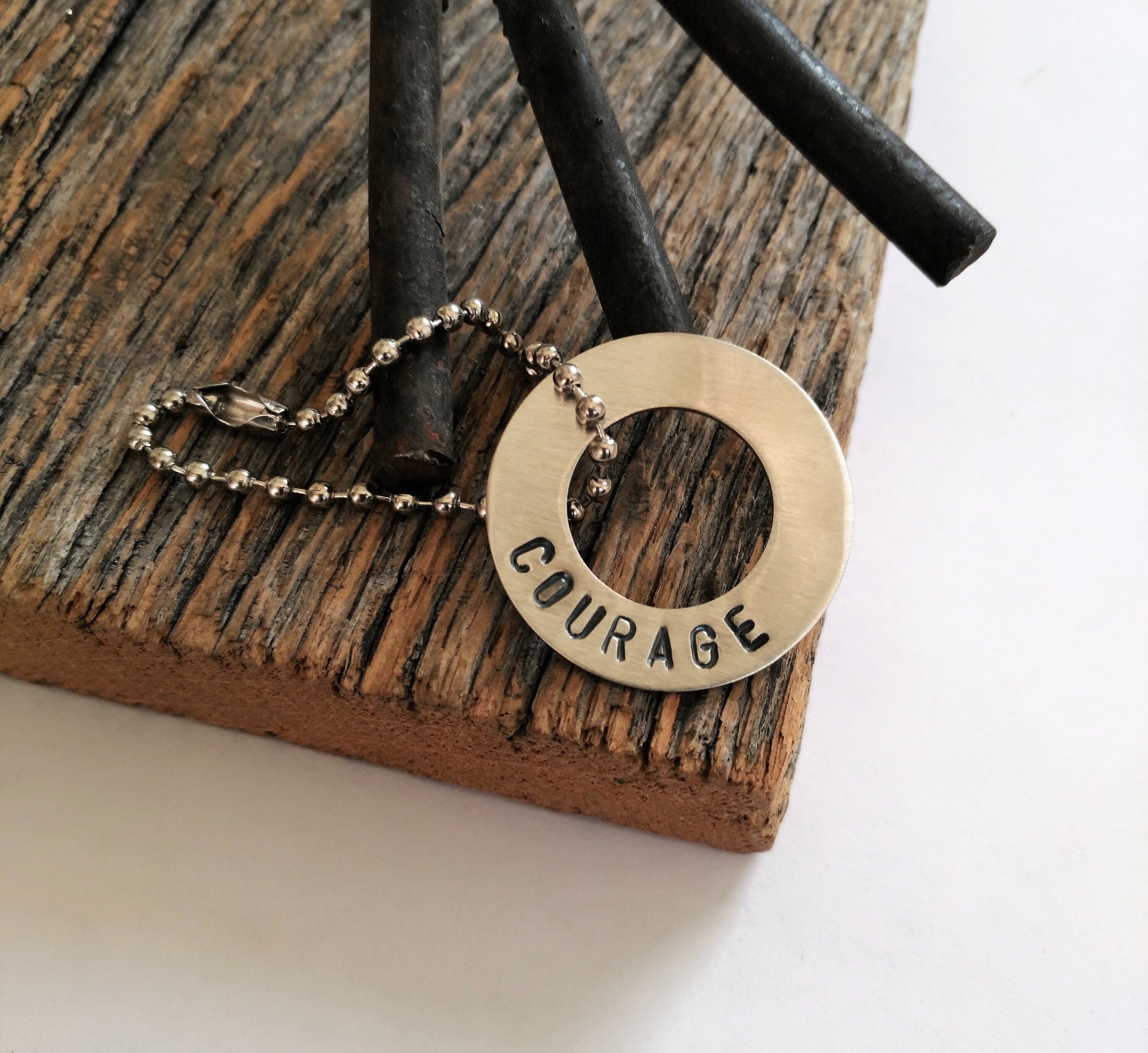 Custom Washer Keyring Courage Keychain Graduation Gift Son | Etsy