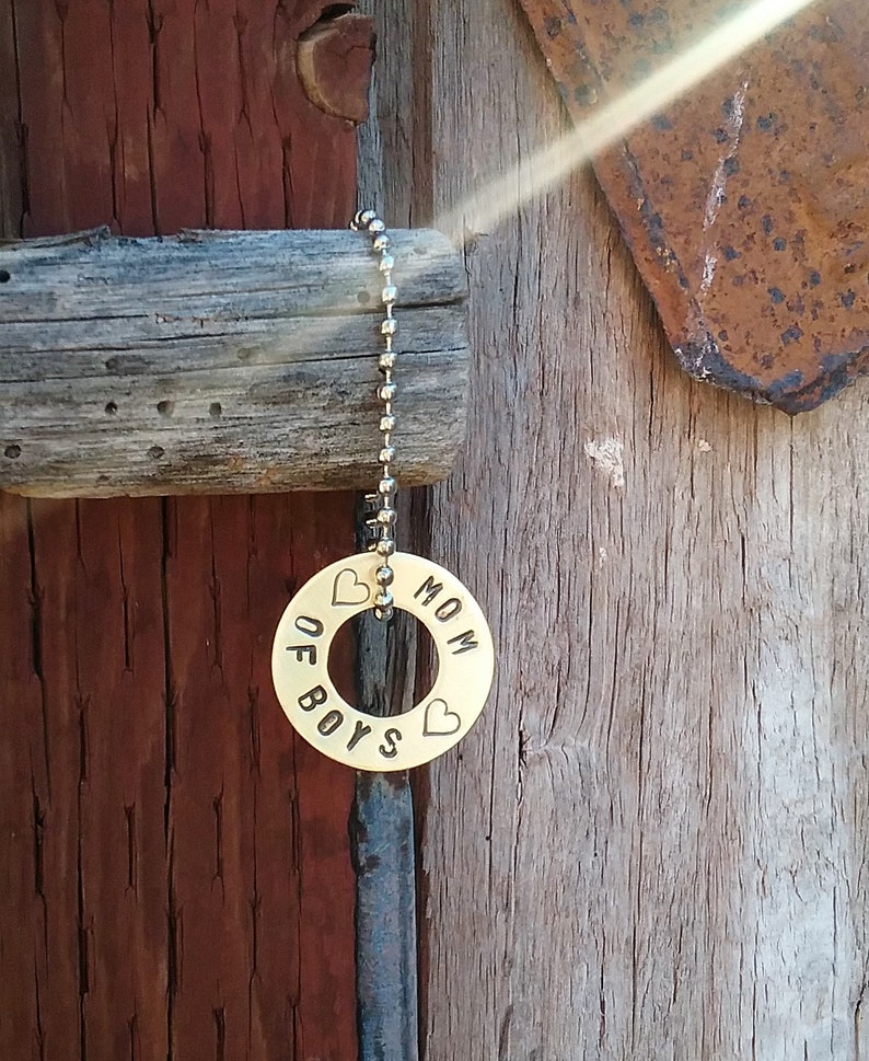 Mom of Boys Keyring Custom Washer Keychain Personalized Gift | Etsy