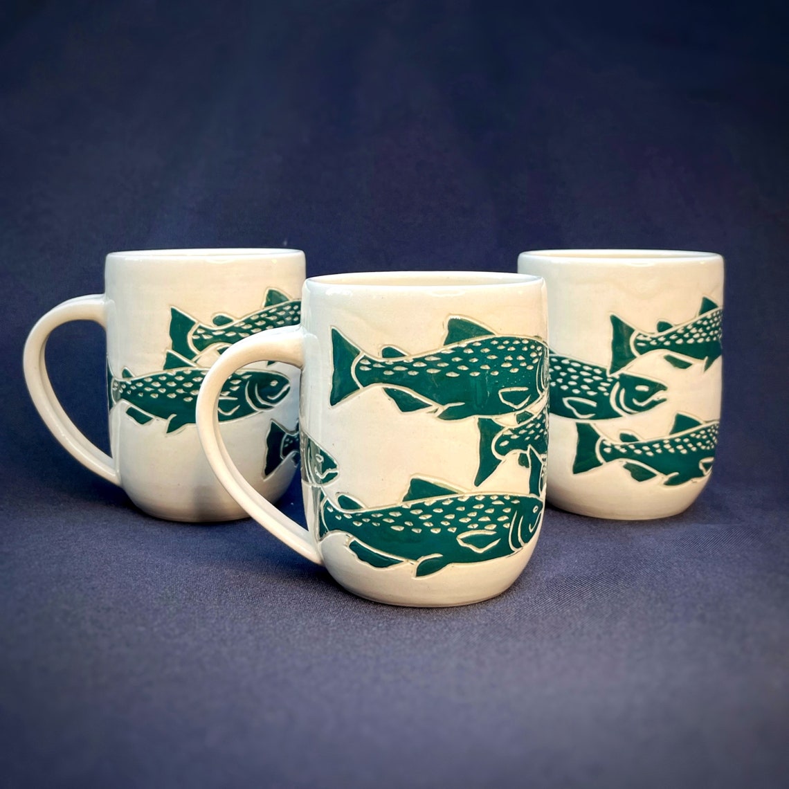 SALMON MUG in Classic White - Fish Cup - Northwest Angler Coffee Mug - Etsy