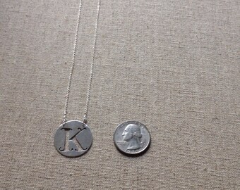 Sterling Silver Initial Necklace 1/2