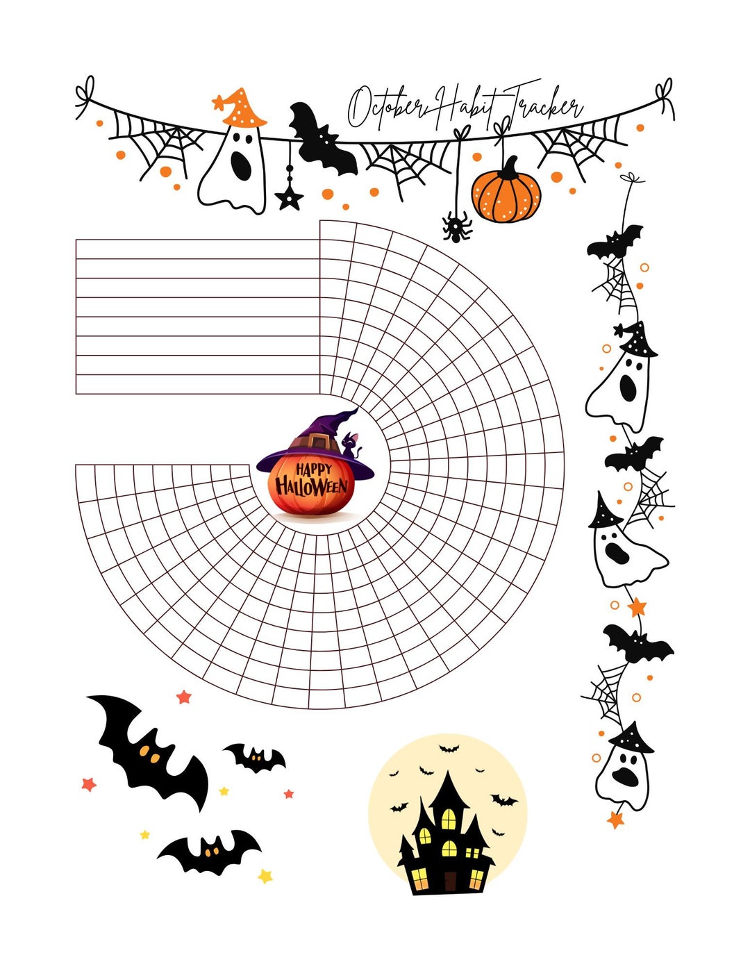 Halloween Themed Habit Tracker - Etsy