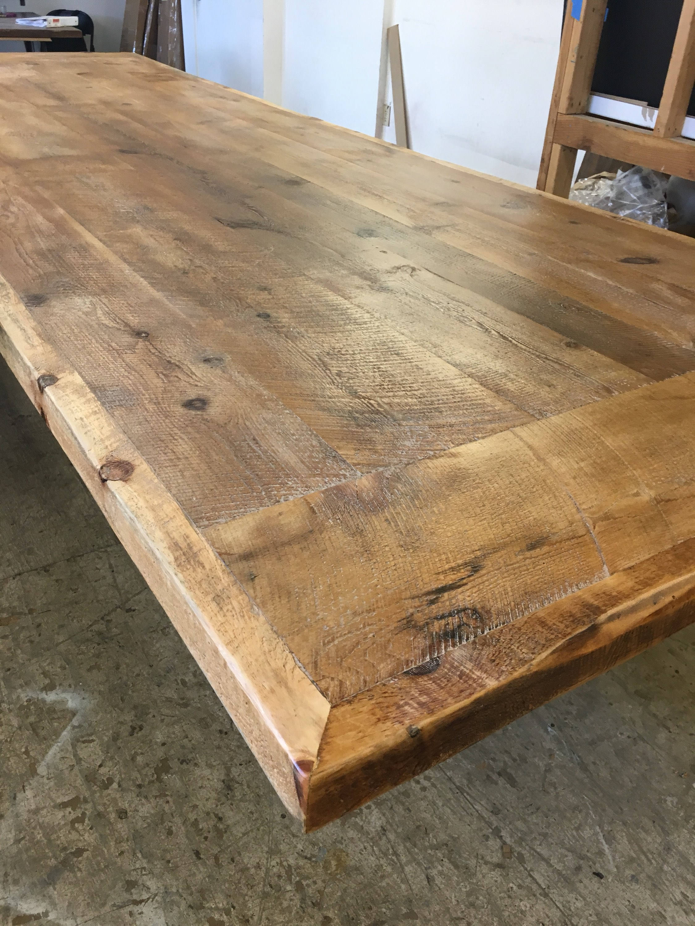 Rustic reclaimed wood Conference table Metal legs | Etsy