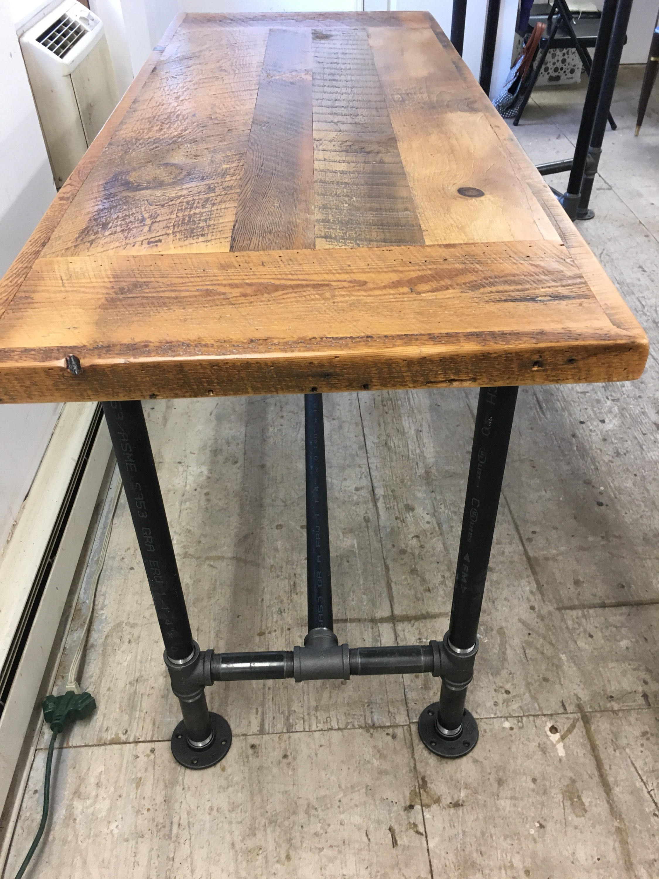 Rustic reclaimed wood Conference table Metal legs | Etsy