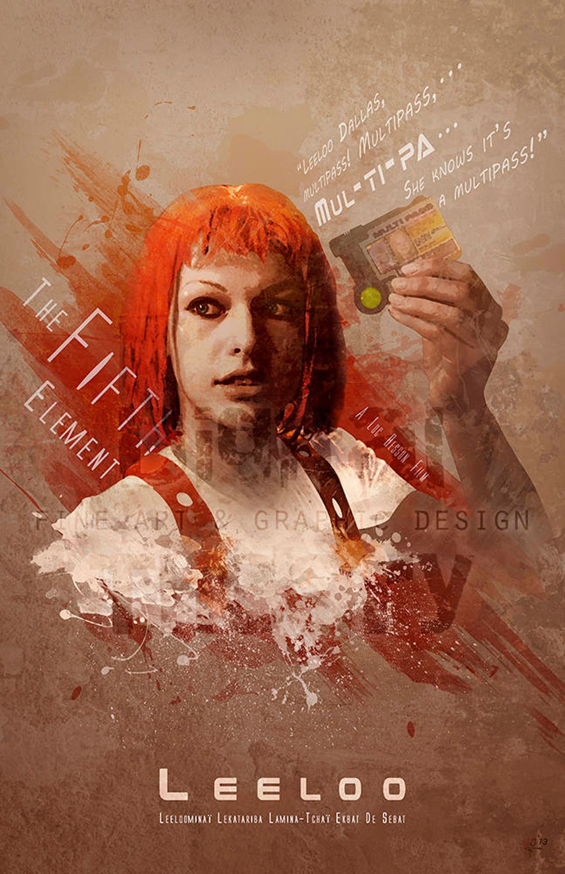 Original Giclee Art Print 'leeloo Dallas, Multipass' - Etsy