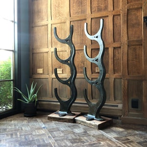 Industrial Sculpture, Antique Cast Iron Material Racks, 5 FT Tall Line ...