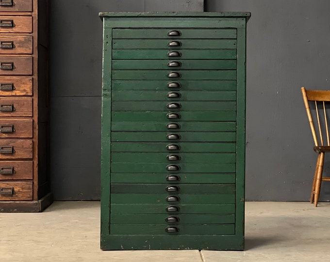 Antique Printers Cabinet, Typeset Cabinet, Flat File Cabinet ...