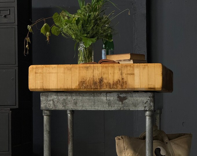 Antique Butcher Block, Butcher Block Island, Bakers Table, Square ...