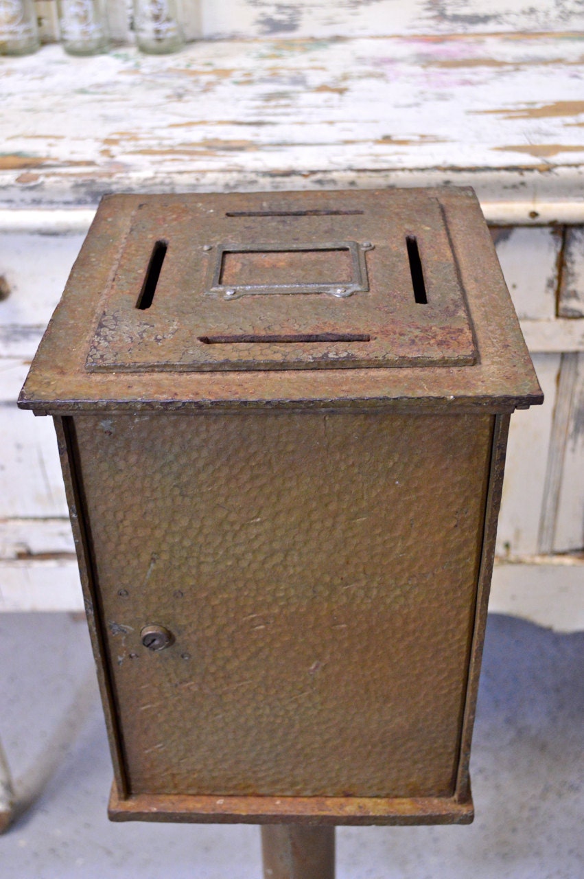 Vintage Ticket Box, Home Theater Decor, Antique Hammered Metal Ticket ...