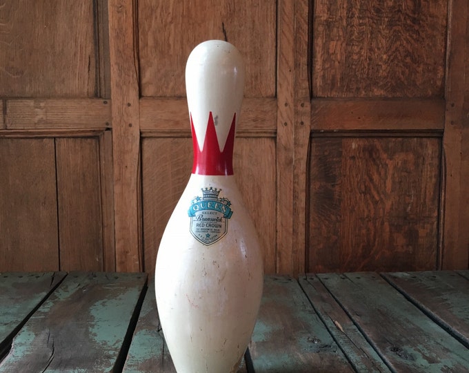 Vintage Wood Bowling Pin, Brunswick Queen Bowling Pin, A.B.C ...