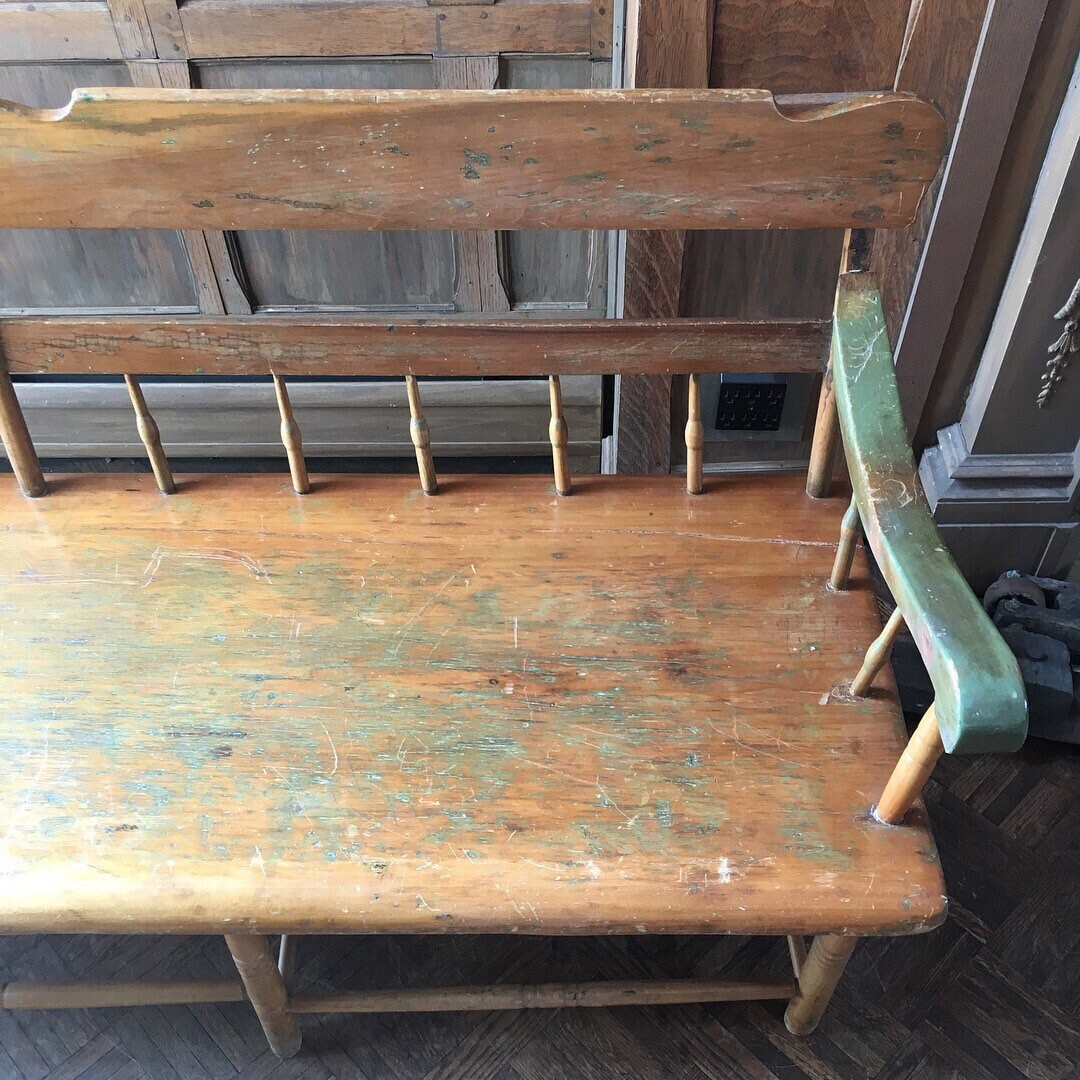 Antique Primitive Bench, Wooden Entryway Bench Seating, Rustic ...