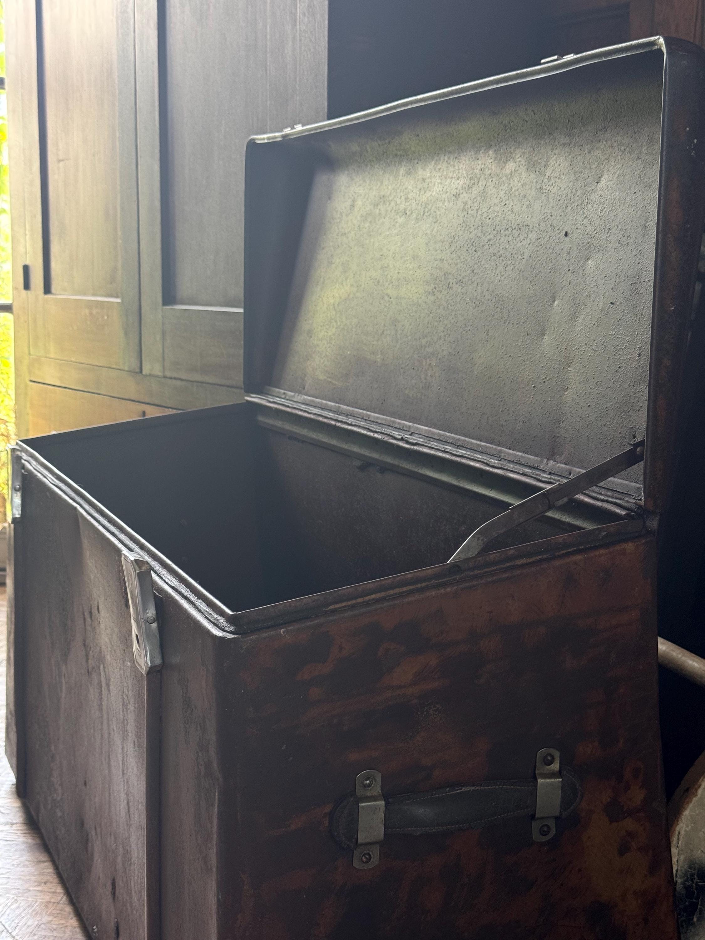 Antique Steel Auto Trunk, Model A Car Accessory, Industrial Storage - Etsy