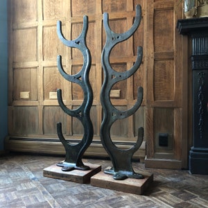 Industrial Sculpture, Antique Cast Iron Material Racks, 5 FT Tall Line ...