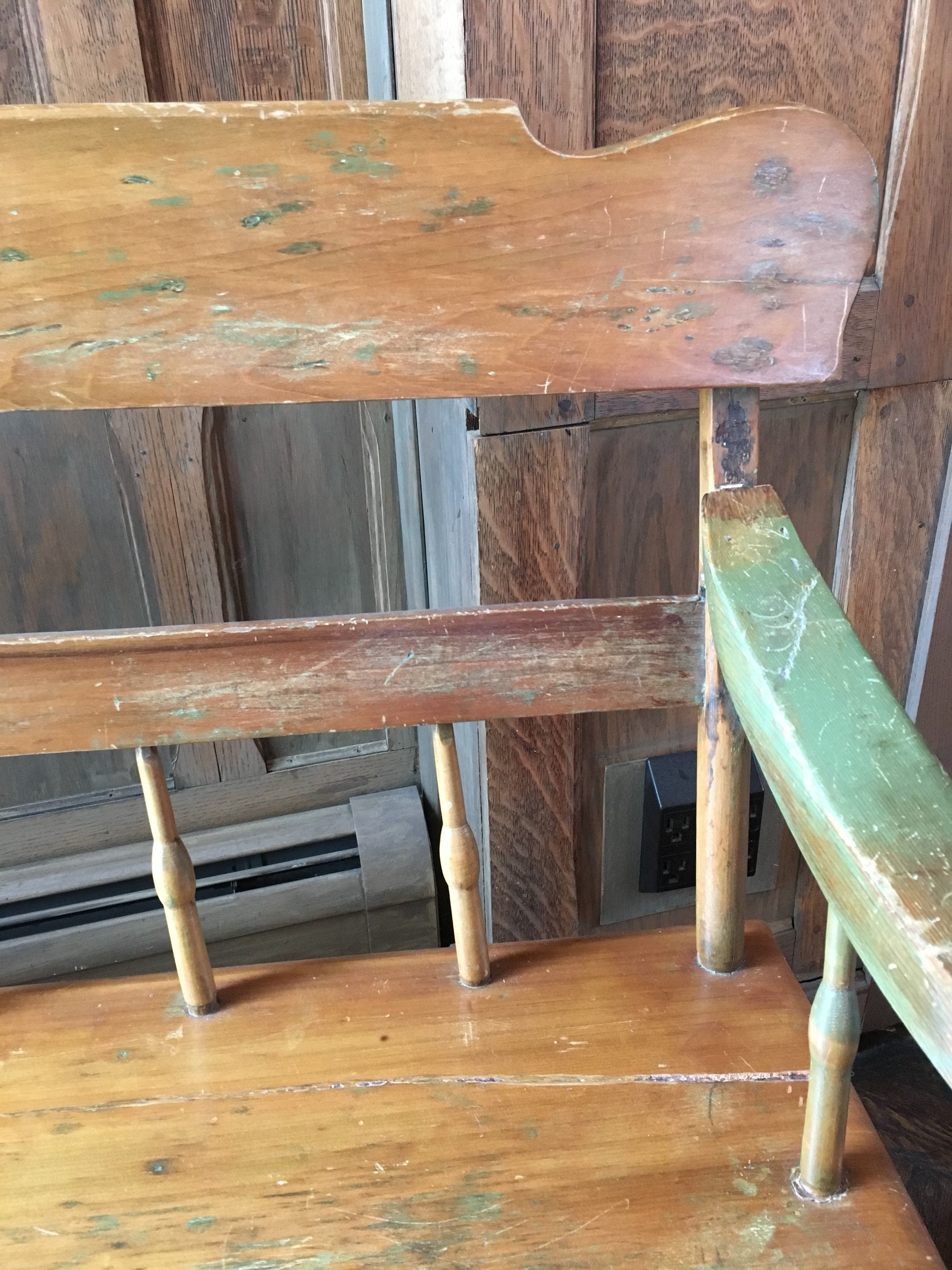 Antique Primitive Bench, Wooden Entryway Bench Seating, Rustic ...