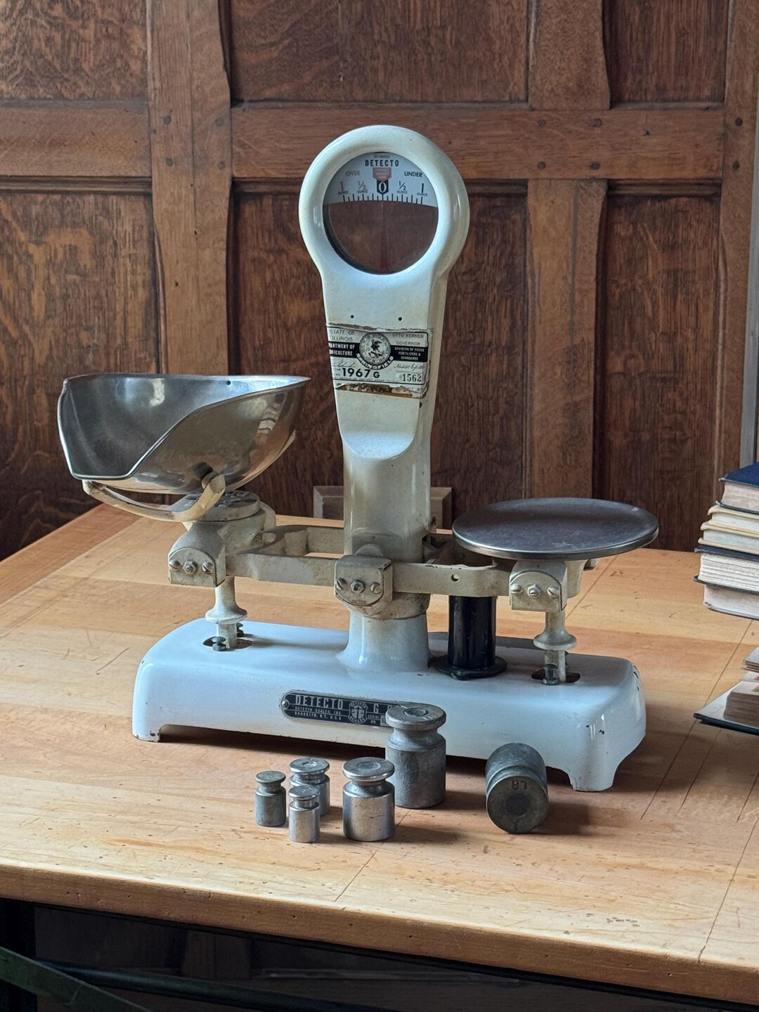 Antique Detecto Gram Scale, 3 Lb Balance Scale With Weights, Pharmacy ...