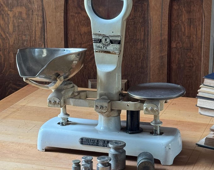 Antique Detecto Gram Scale, 3 Lb Balance Scale With Weights, Pharmacy ...