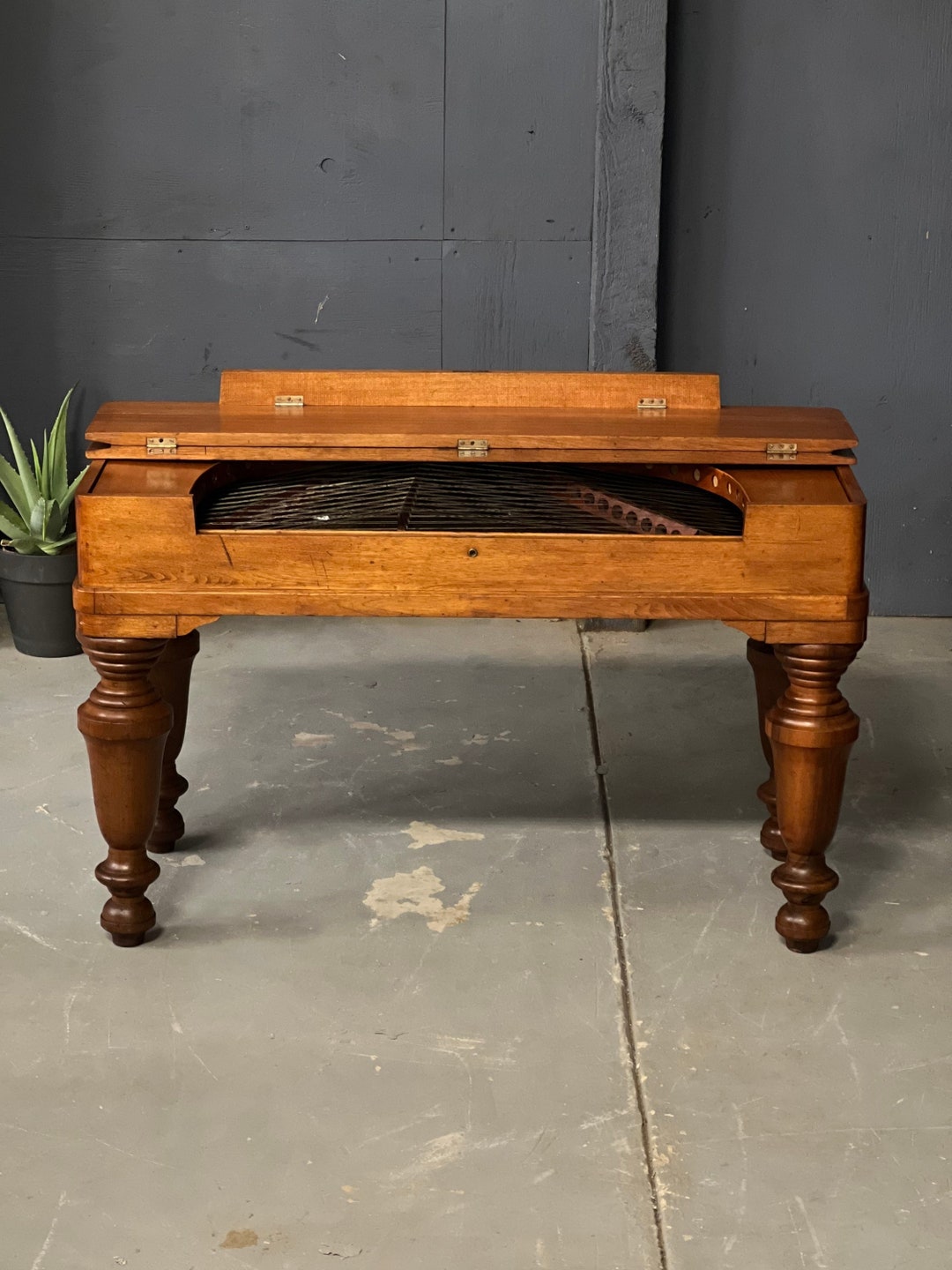 Antique Piano Harp Table, Hammered Dulcimer, Musical Instrument - Etsy