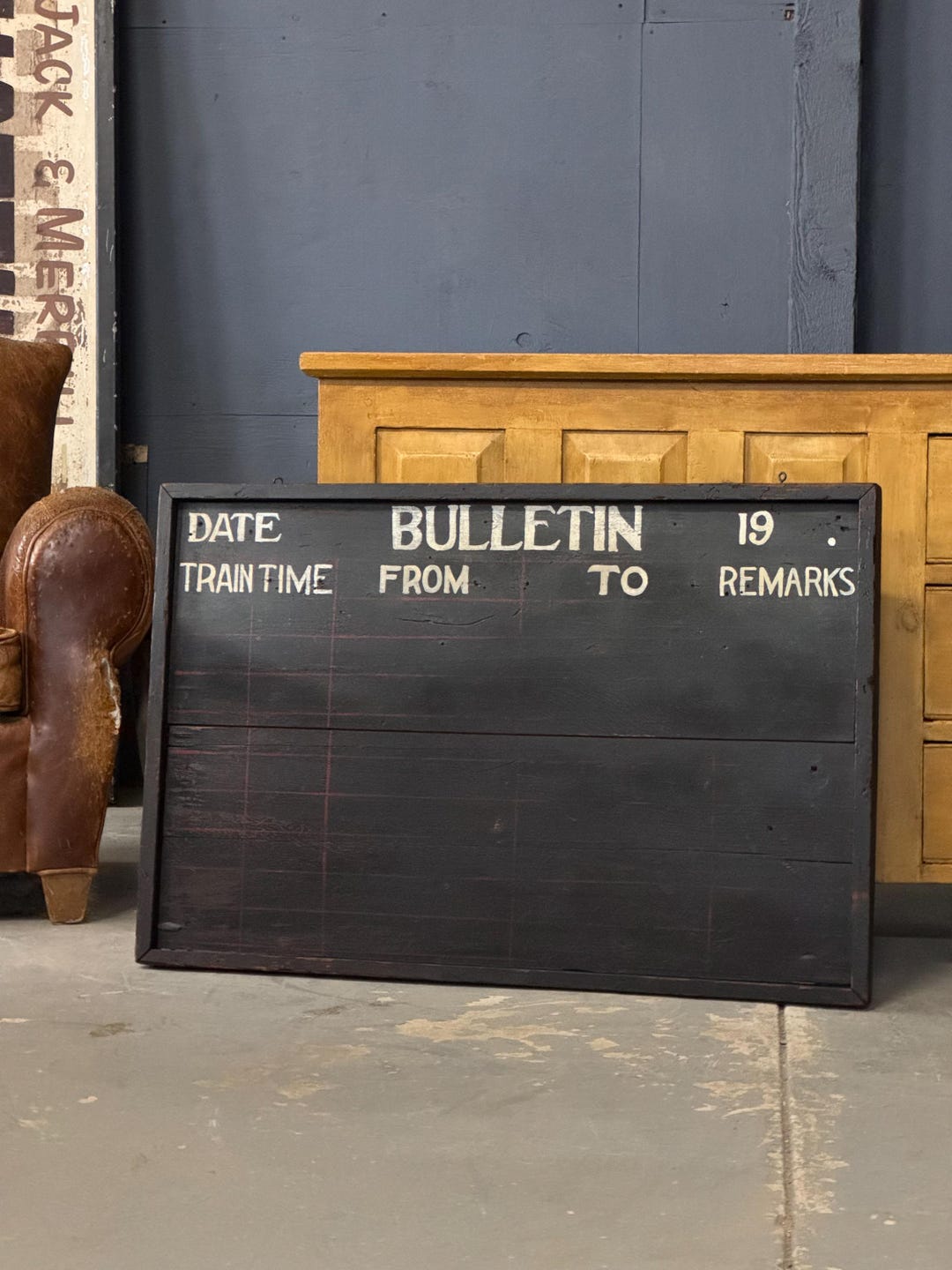 Vintage Railroad Bulletin Sign, Antique Train Sign, Train Depot Sign ...