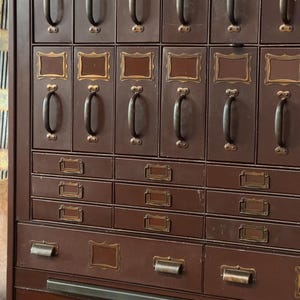 LARGE Antique Courthouse File Cabinet, Metal File Cabinet, Flat File ...