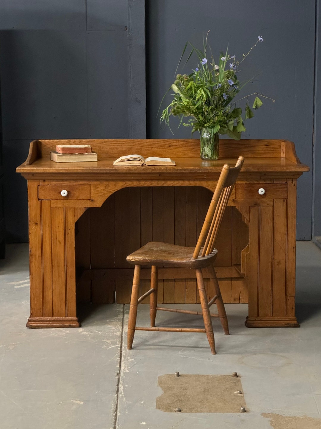 Antique Primitive Desk, Primitive Wood Desk, Hidden Compartment Desk ...