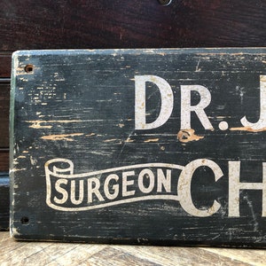 Antique Medical Trade Sign, Antique Surgeon Chiropractor Sign, Dr. JV ...