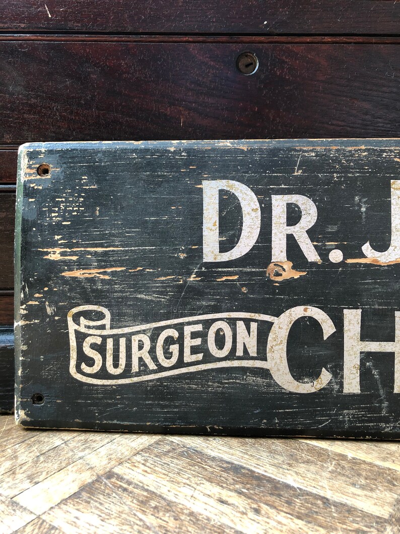 Antique Medical Trade Sign, Antique Surgeon Chiropractor Sign, Dr. JV ...