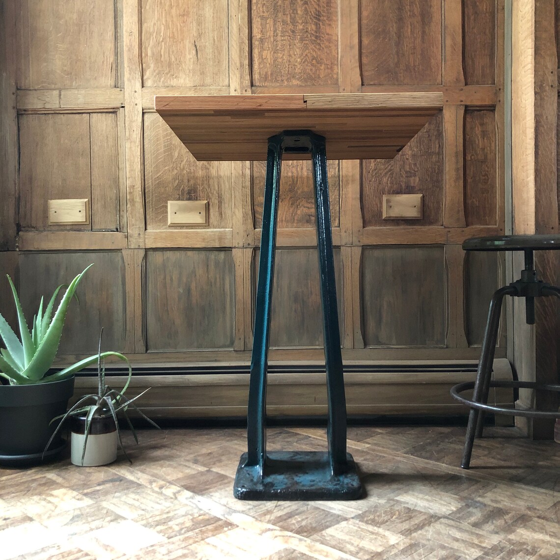 Antique Cast Iron Pedestal Table Small Standing Desk - Etsy