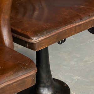 Antique Jury Chairs, Set of Four Revolving Juror Chairs With Cast Iron ...