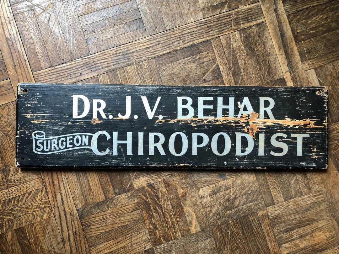 Antique Medical Trade Sign, Antique Surgeon Chiropractor Sign, Dr. JV ...
