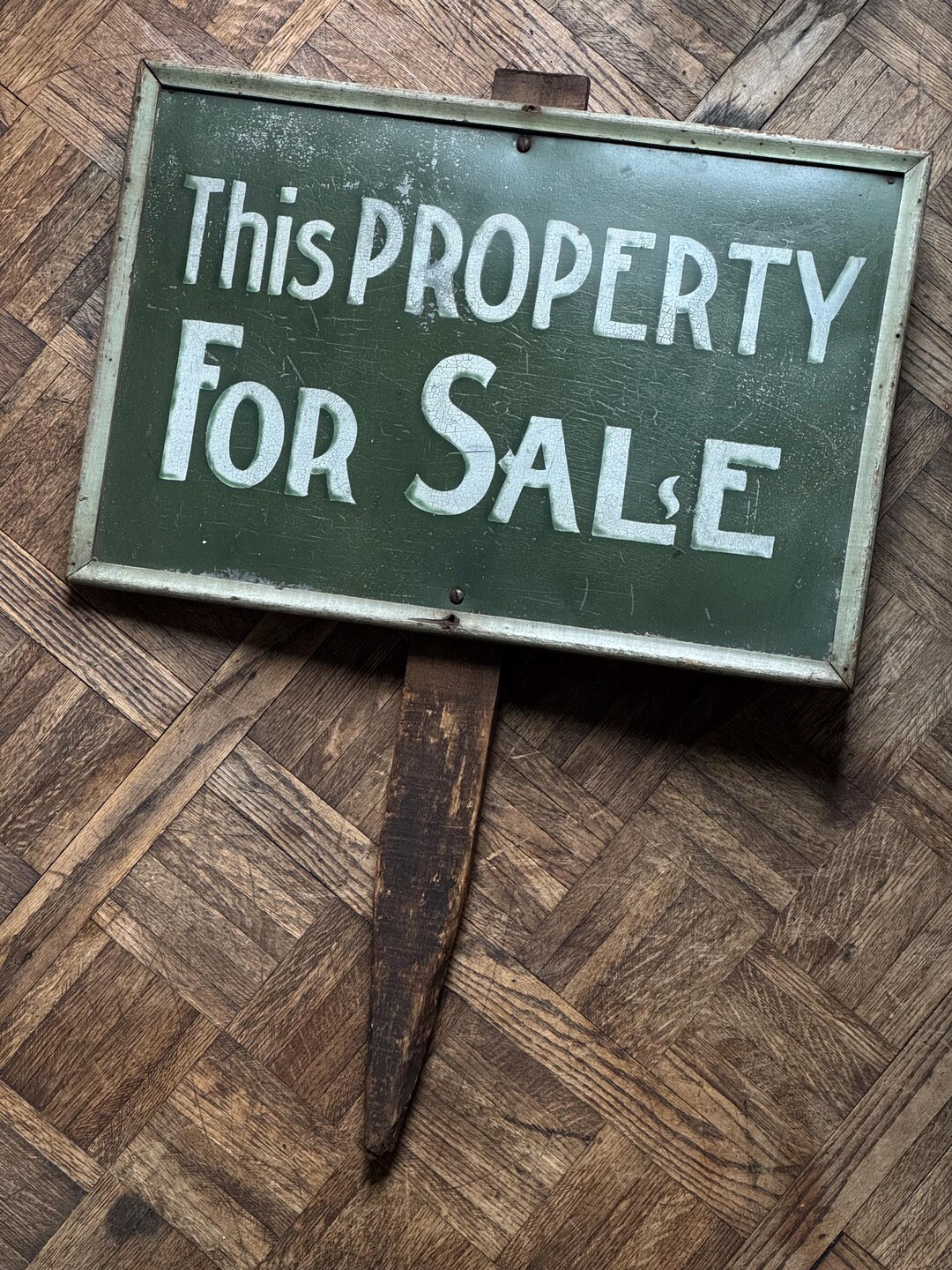 Antique Property for Sale Sign, Handmade Realtor Sign, Industrial ...