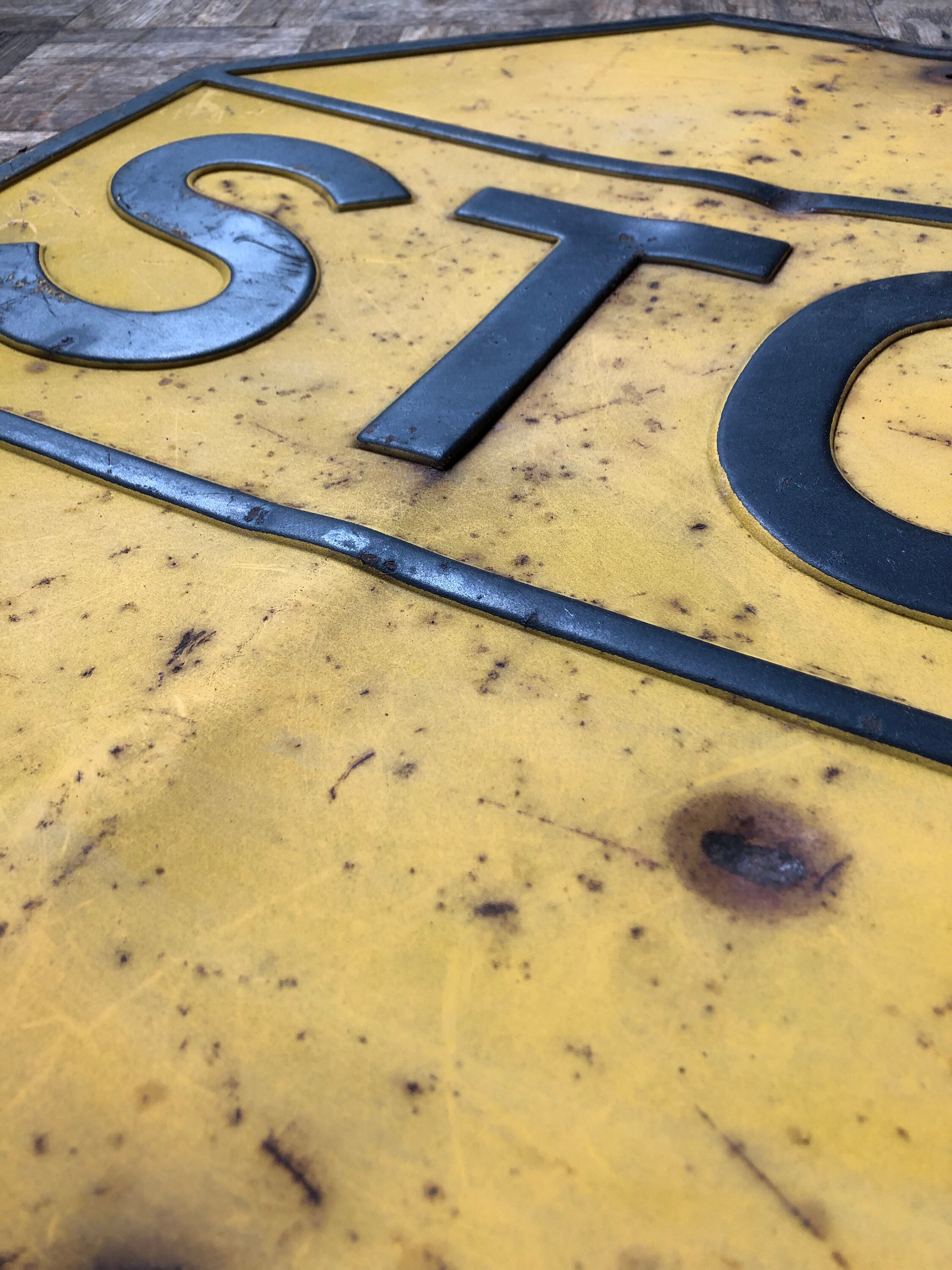 Pair of 1940s Yellow Stop Signs 24 Stop Sign Vintage Stop - Etsy Canada