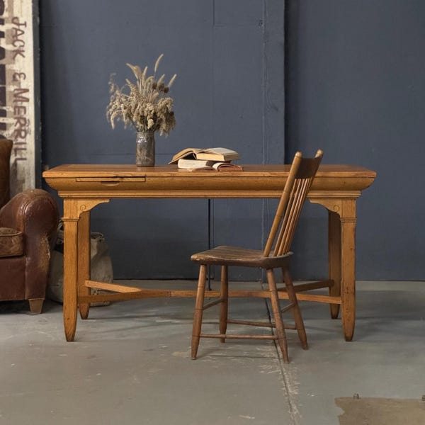 Antique Library Table - Etsy