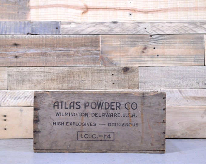 Vintage Atlas Powder Co Wood Box, Vintage Wood Crate, Wood Explosives ...
