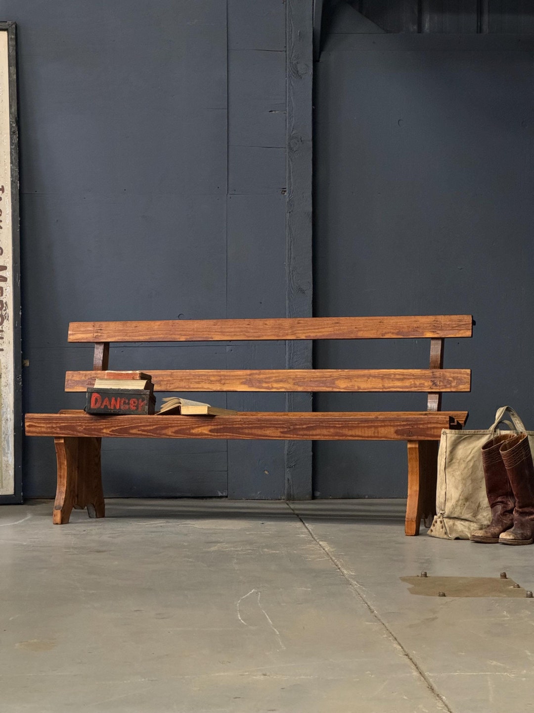 Antique Primitive Bench, Simple Pine Farmhouse Bench, Entryway Bench ...