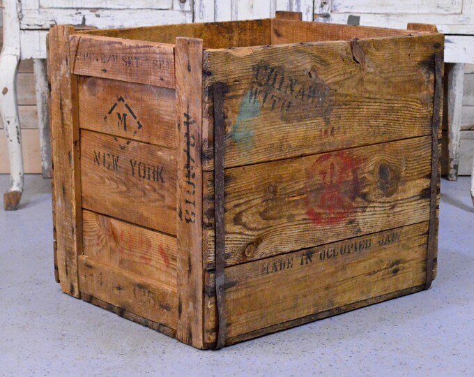 LARGE Vintage Firework Crate, Wood Firework Shipping Crate, Made in ...