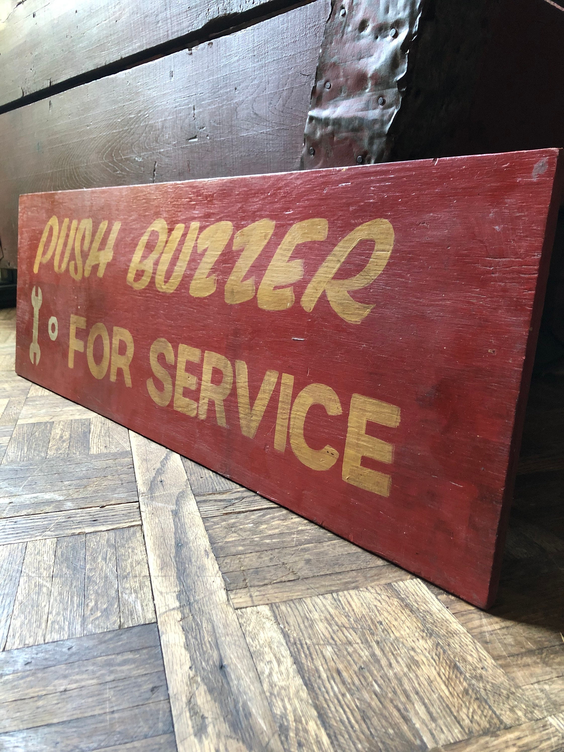 Vintage Hand Painted Sign, 1940s Vintage Service Station Sign, Machine ...