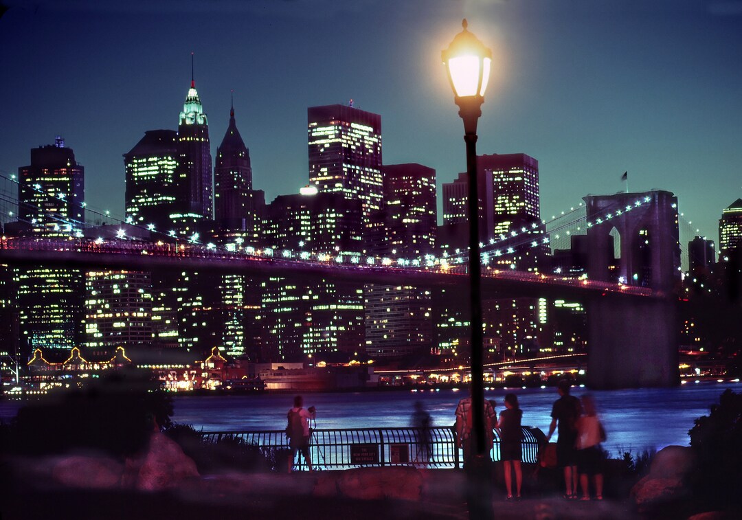 Fine Art Print, Urban Landscape, Brooklyn Bridge Park Night, New York ...