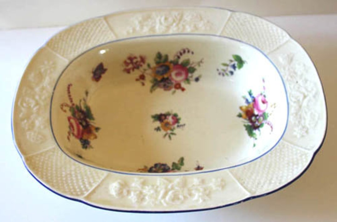 Vintage Royal Cauldon Vegetable Bowl Embossed Floral & - Etsy