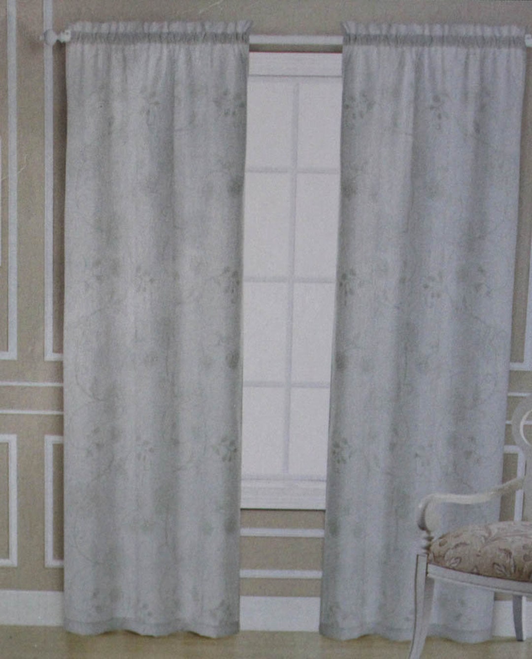 Two Laura Ashley Devon White Window Panels - Laura Ashley Embroidered ...